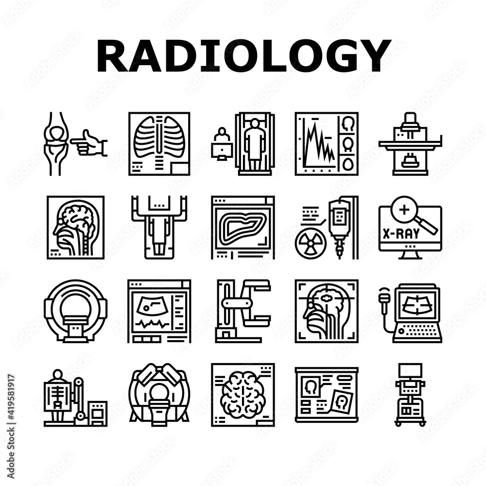 Stock-Vektorgrafik „Radiology Equipment Collection Icons Set Vector ...