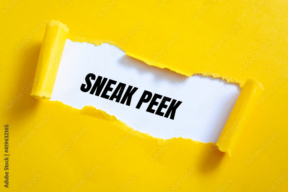 SNEAK PEEK word written under torn paper. Stock Photo | Adobe Stock