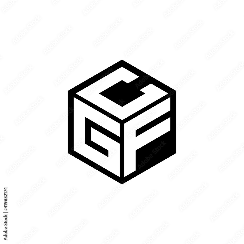 GFC letter logo design with white background in illustrator, cube logo ...