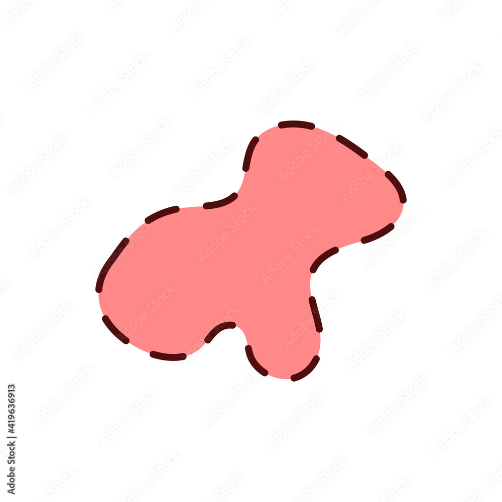 Skin lesion with irregular border RGB color icon. Ragged, jagged ...