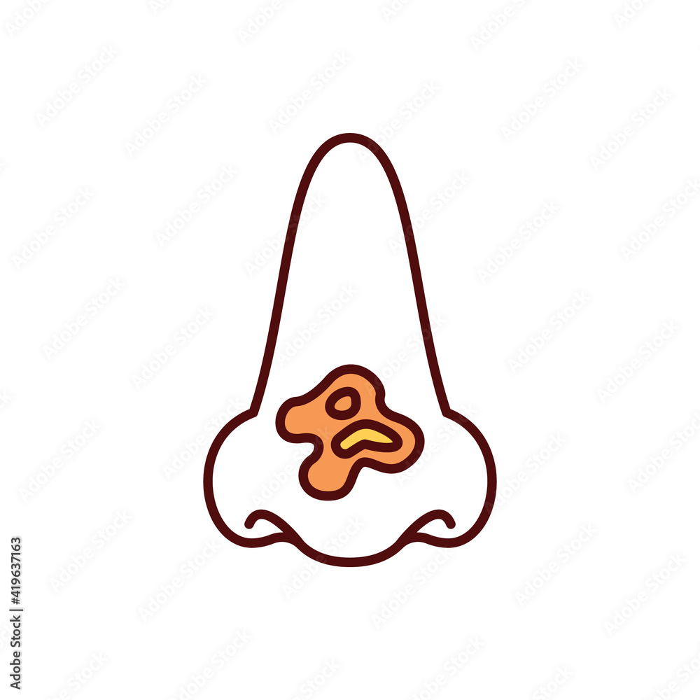 Fungal skin infection RGB color icon. Mycosis. Malignant cells ...