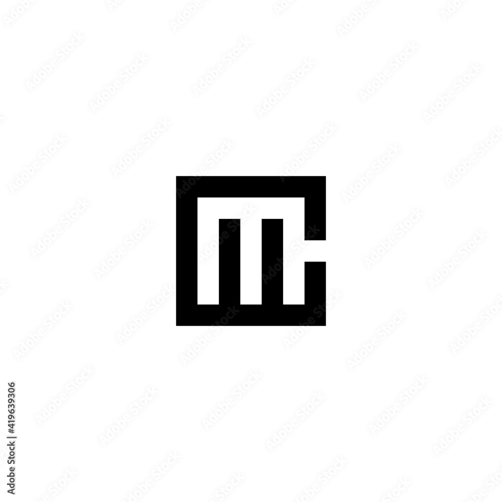 Simple square logo illustration. square logo MC letter isolated on ...