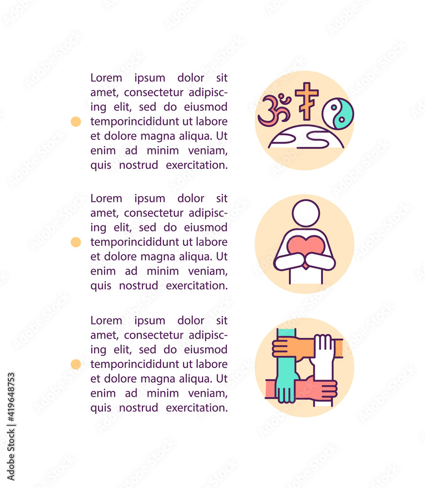 Global religions concept icon with text. Religious awareness. Social ...