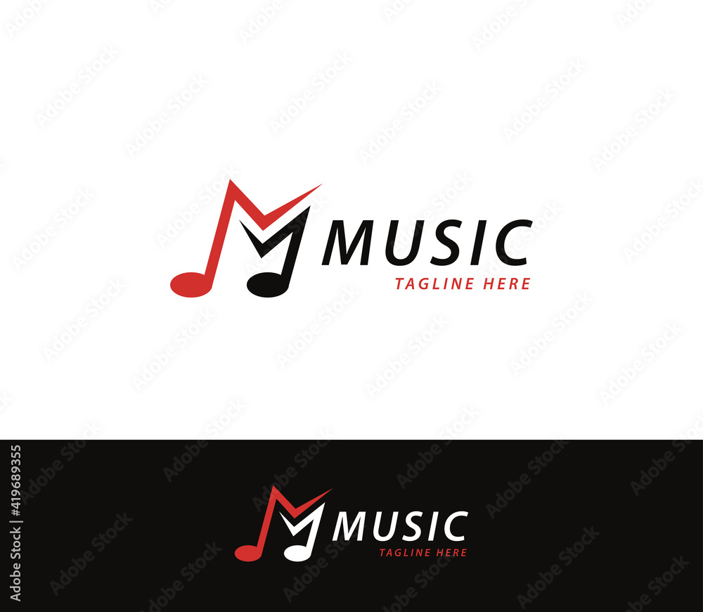 letter m music logo design illustration Stock Vector | Adobe Stock