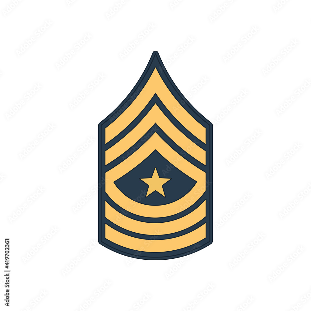 SGM sergeant major insignia of US army isolated icon. Vector senior non ...
