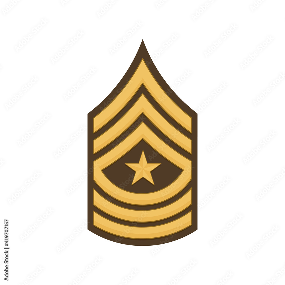 Sergeant major SGM soldier military rank insignia isolated icon. Vector ...