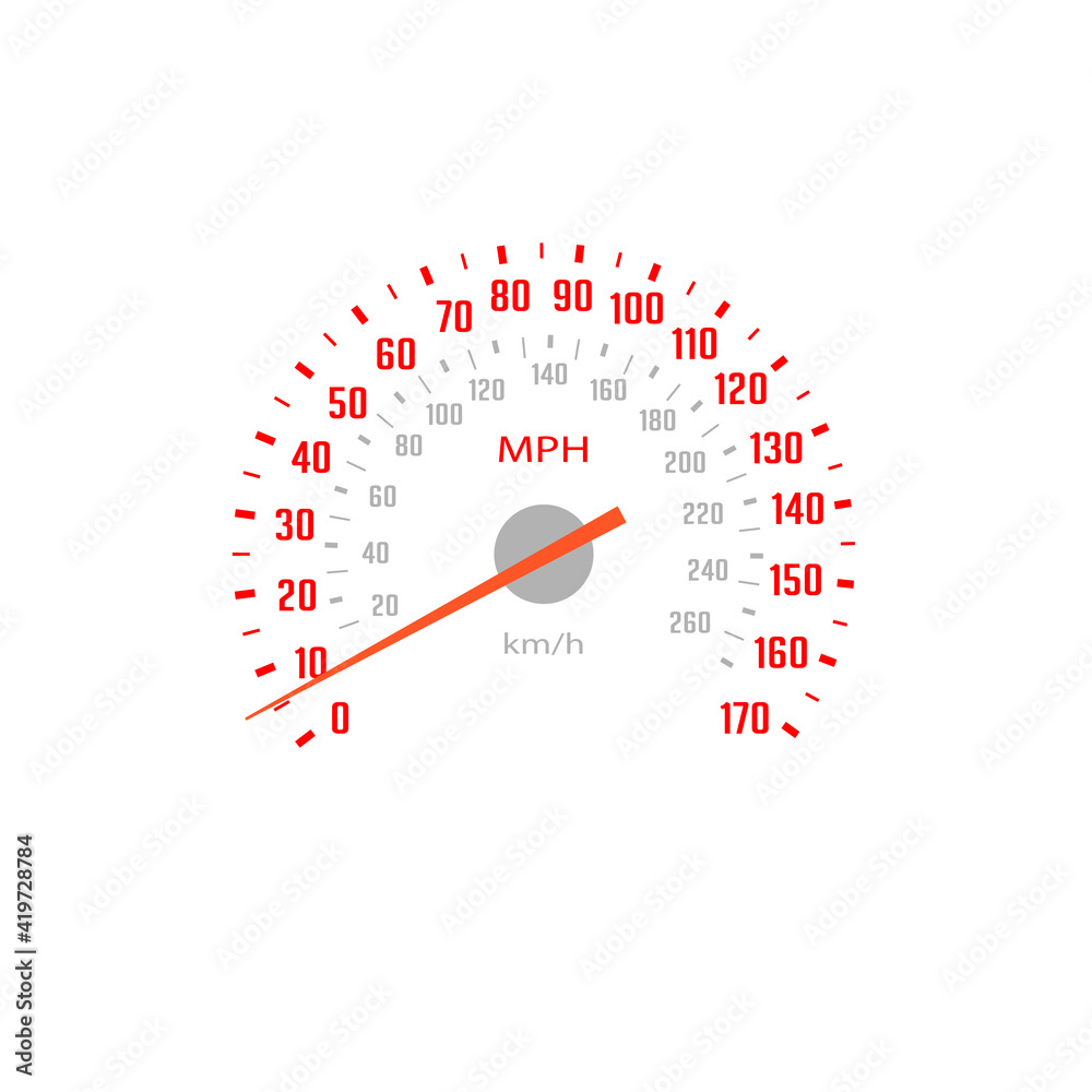 Vector de Stock Speedometer, car gauge scale speed with mph dial ...