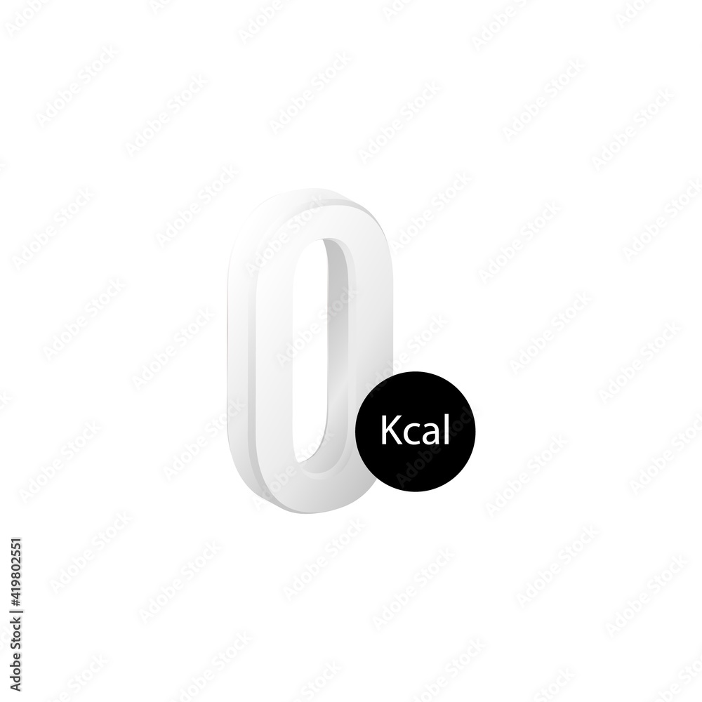 Zero calories clipart. White diet food symbol with black stamp no ...
