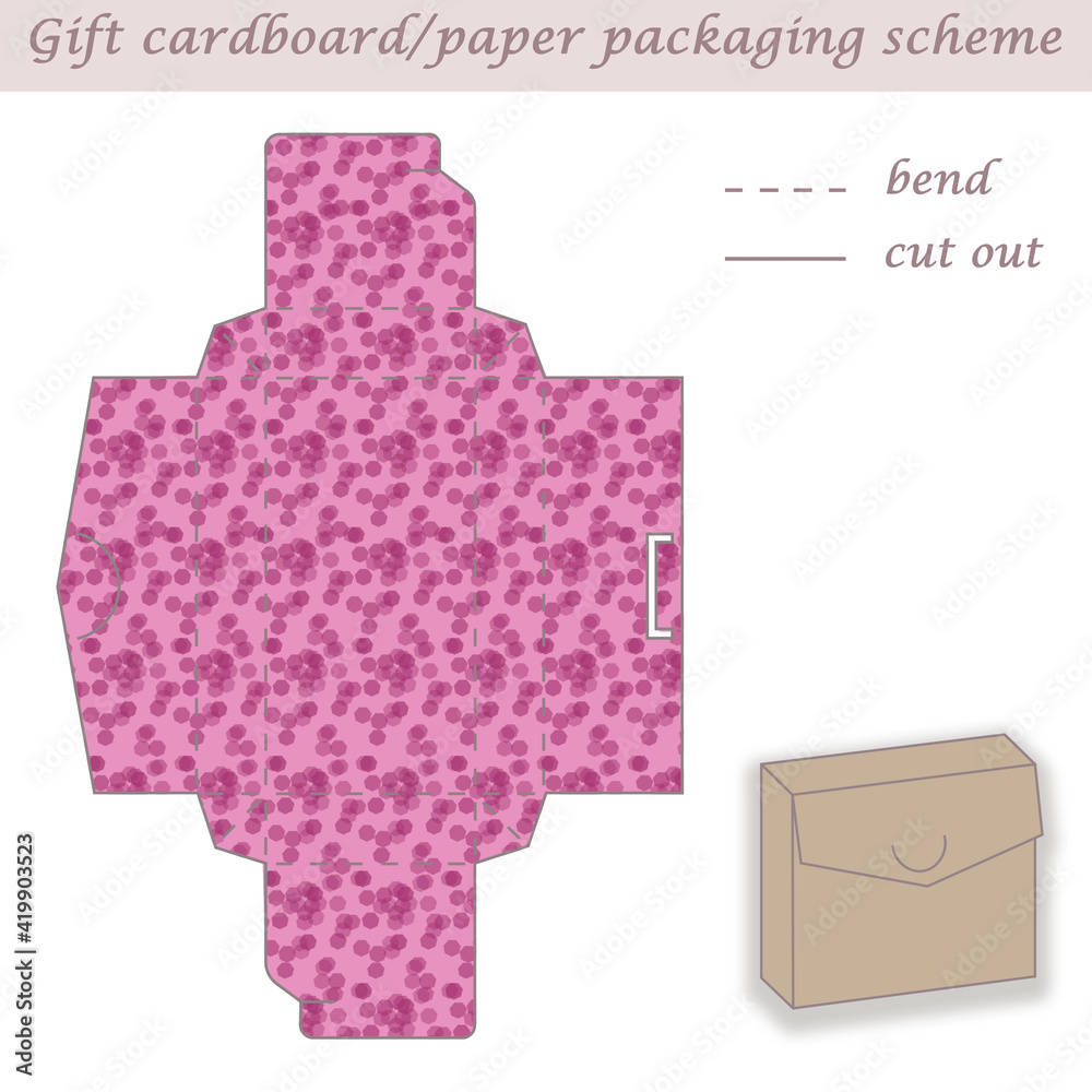 Printable packaging and wrapping scheme box for gifts, presents and ...