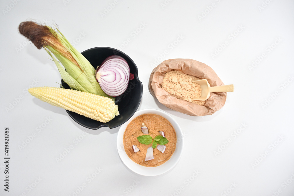 Foto de Stock Gofio, con su piña y su gofio escaldado. Productos ...