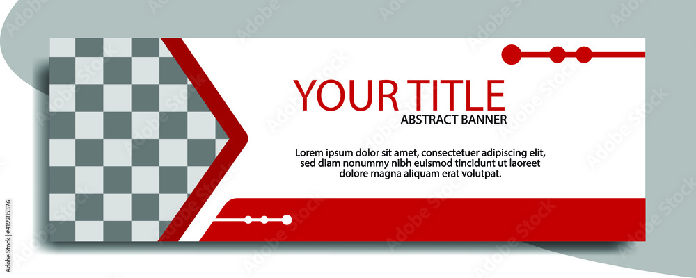 Elegant red web banners of standard sizes with layouts for photos ...