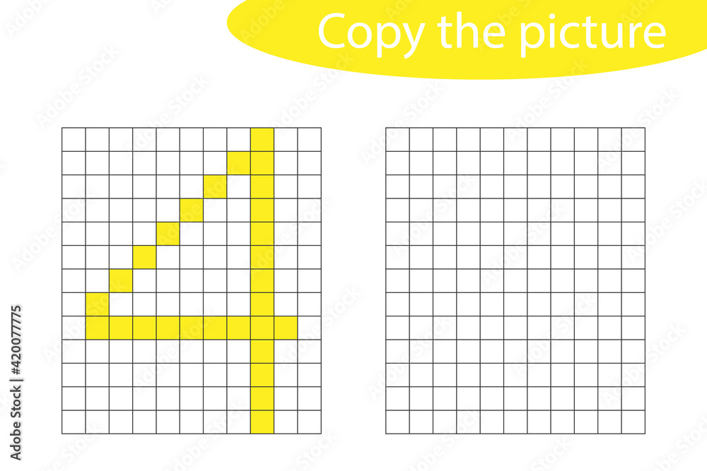 Ilustracja bez tantiem: Copy the picture, pixel art, number 4 cartoon ...