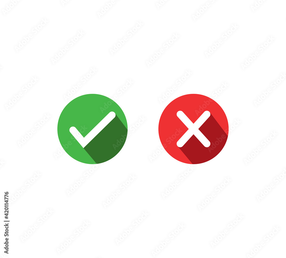 Check Mark and Cross Mark Icons. Stock Vector | Adobe Stock