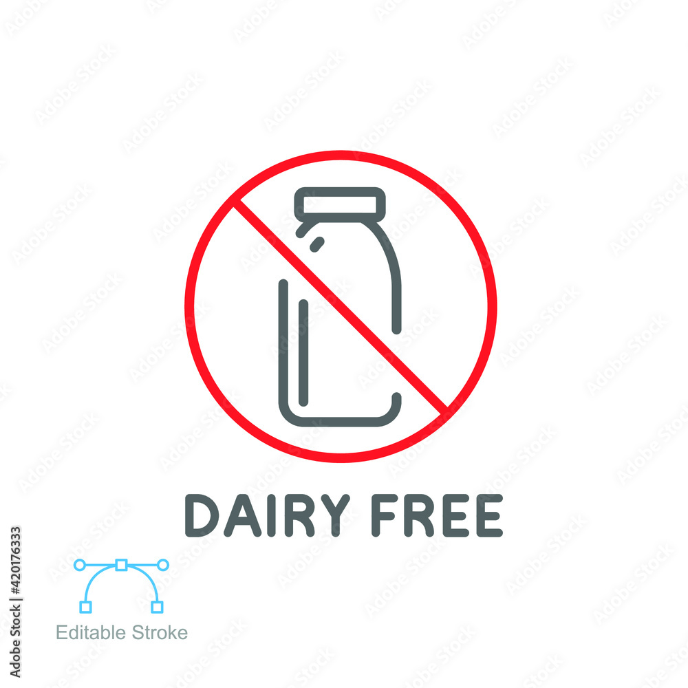 Image vectorielle Stock Dairy product free icon. Dietary Lactose, Vegan ...
