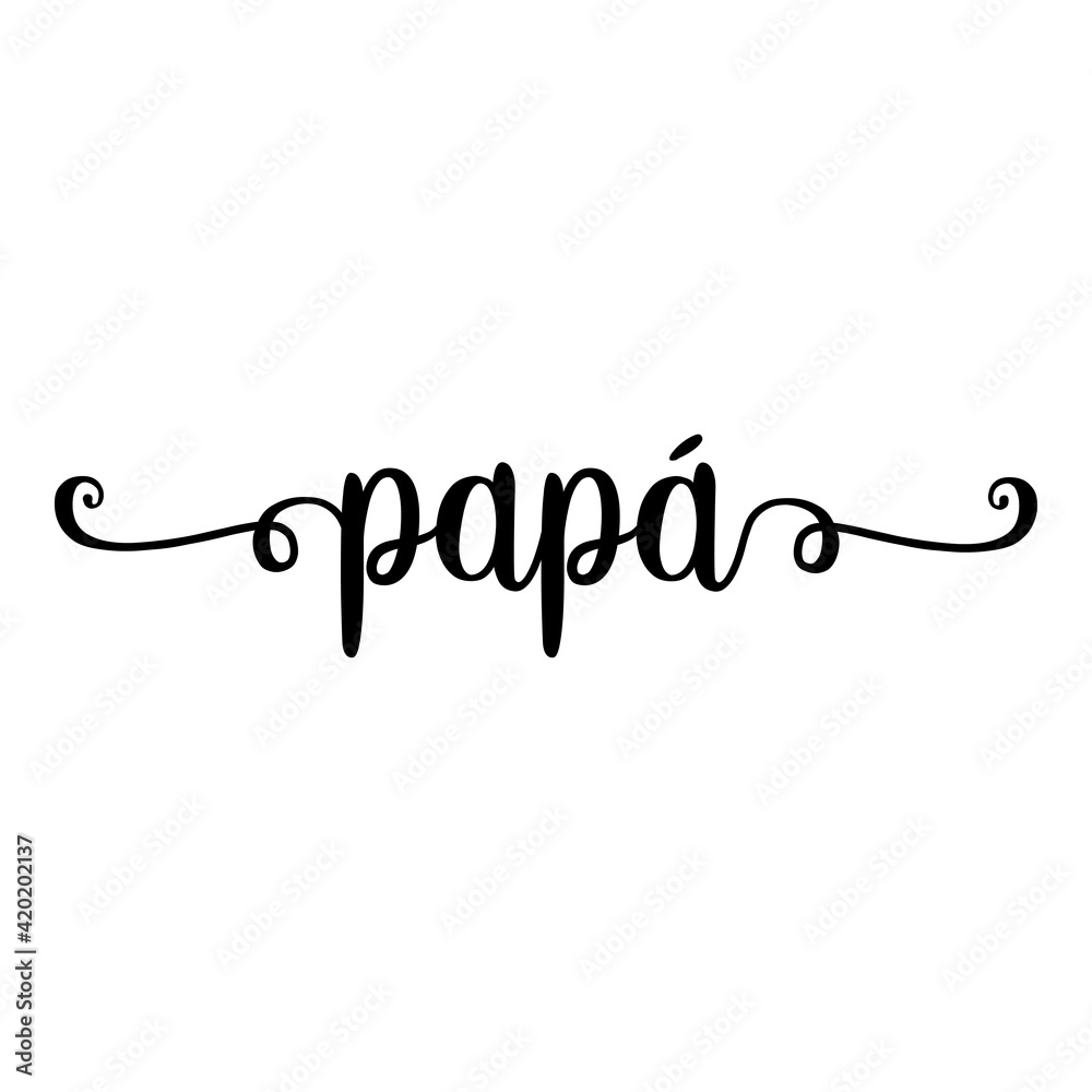 Vector de Stock Día del padre. Banner con texto manuscrito papá en ...