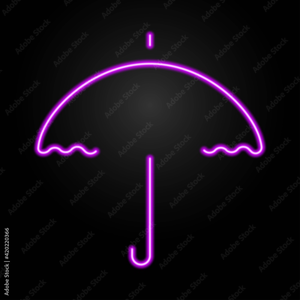 Umbrella neon sign, modern glowing banner design, colorful trend of ...
