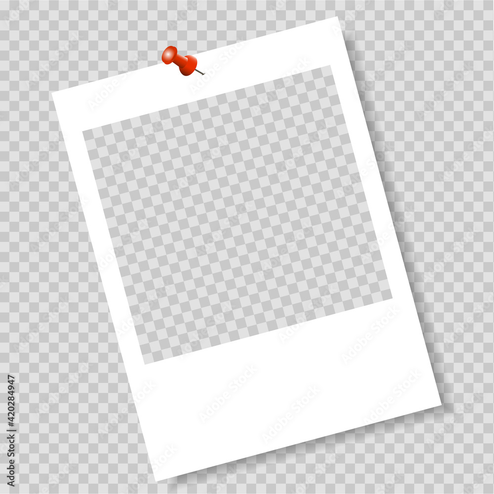 Polaroid frame, vector. Photo frame. Frame-border template. Gray color ...