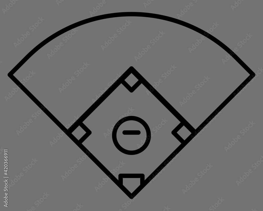 Baseball Field vector icon logo. Detailed Baseball scorecard scoring ...