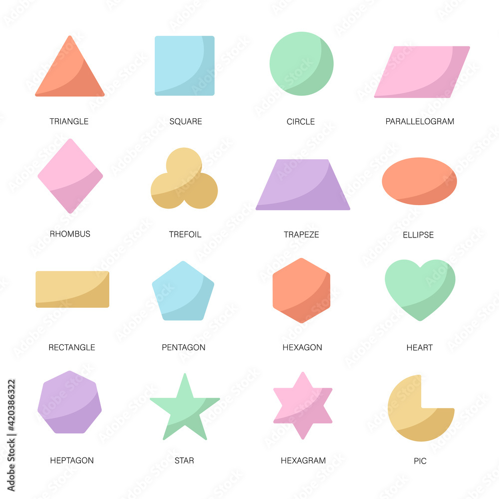Cartoon illustration of educational basic geometric shapes for ...