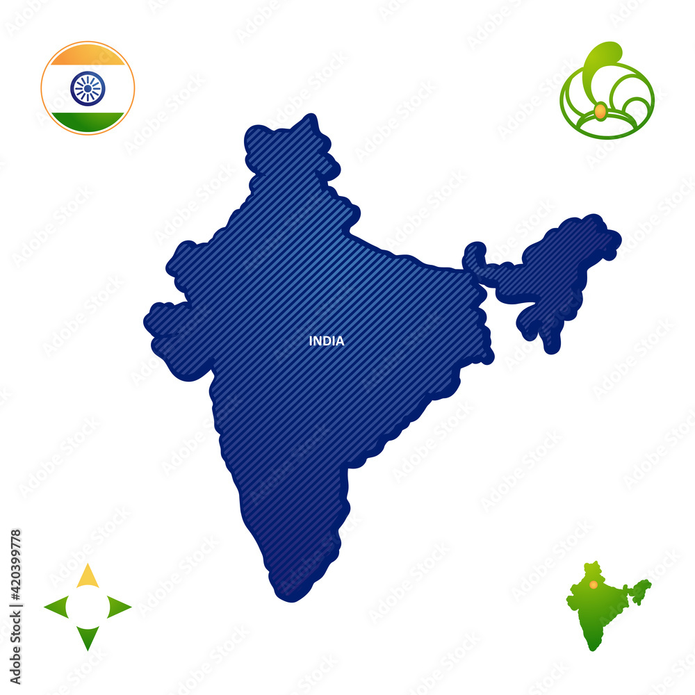 simple outline map of india Stock Vector | Adobe Stock