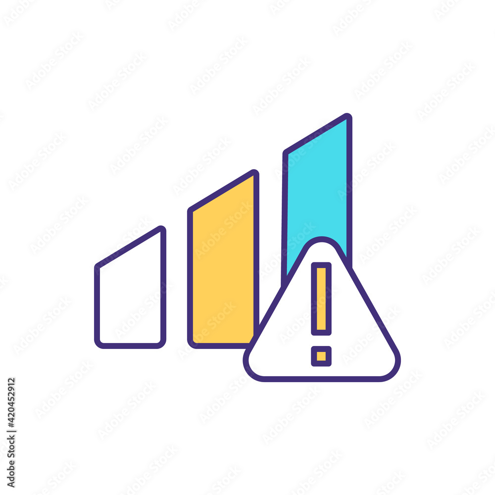 Risk management RGB color icon. Index raising. Assessing overall risk ...
