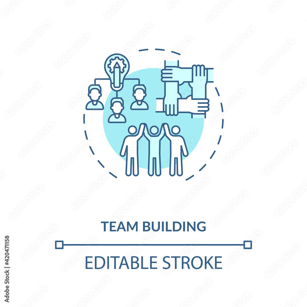 Team building concept icon. Motivating employees for best work idea ...