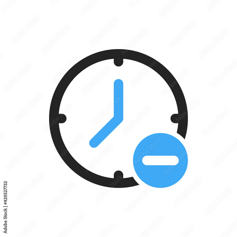 Time reduce simple icon. Clipart image isolated on white background ...