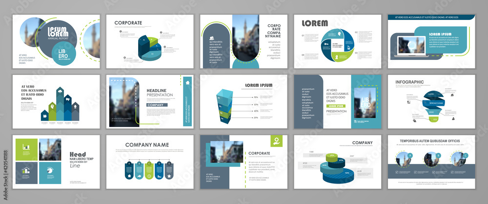 Business presentation infographic template set. Keynote presentation ...