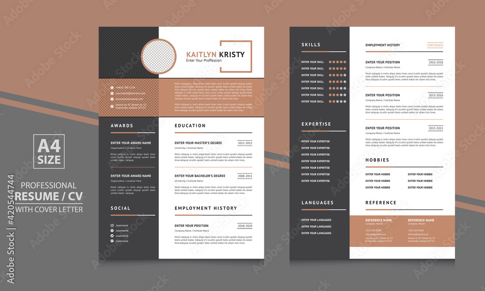 Kaitlyn Kristy two page creative professional best cv format resume ...