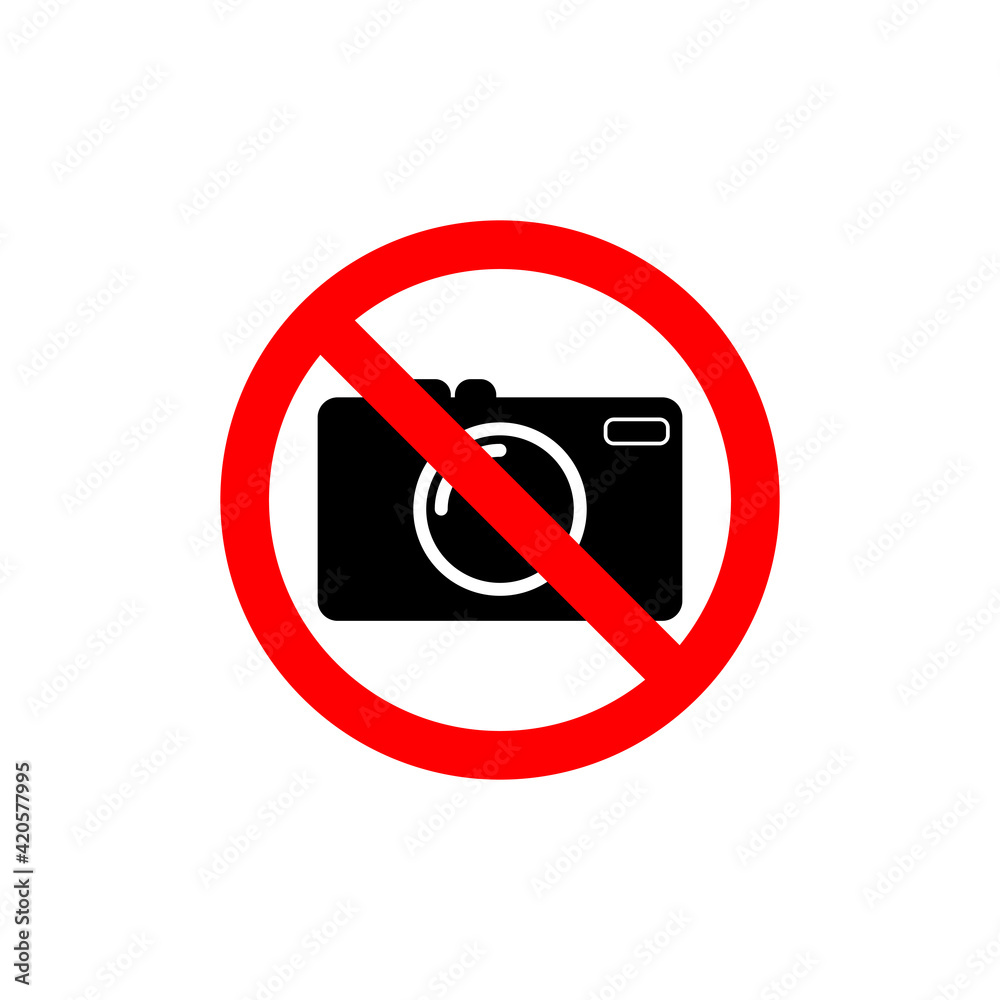 No photography, No camera sign, Taking pictures not allowed ...