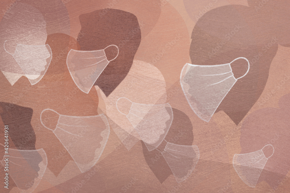 Anonymous people wearing face masks Stock Illustration | Adobe Stock