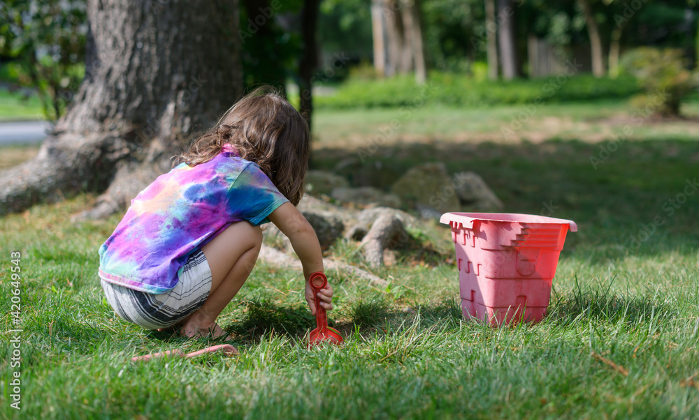 Child digging in dirt Stock Photo | Adobe Stock
