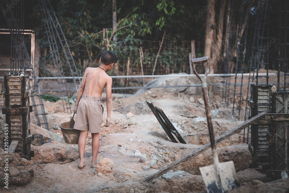 Poor children work in construction sites because of poverty, Child ...