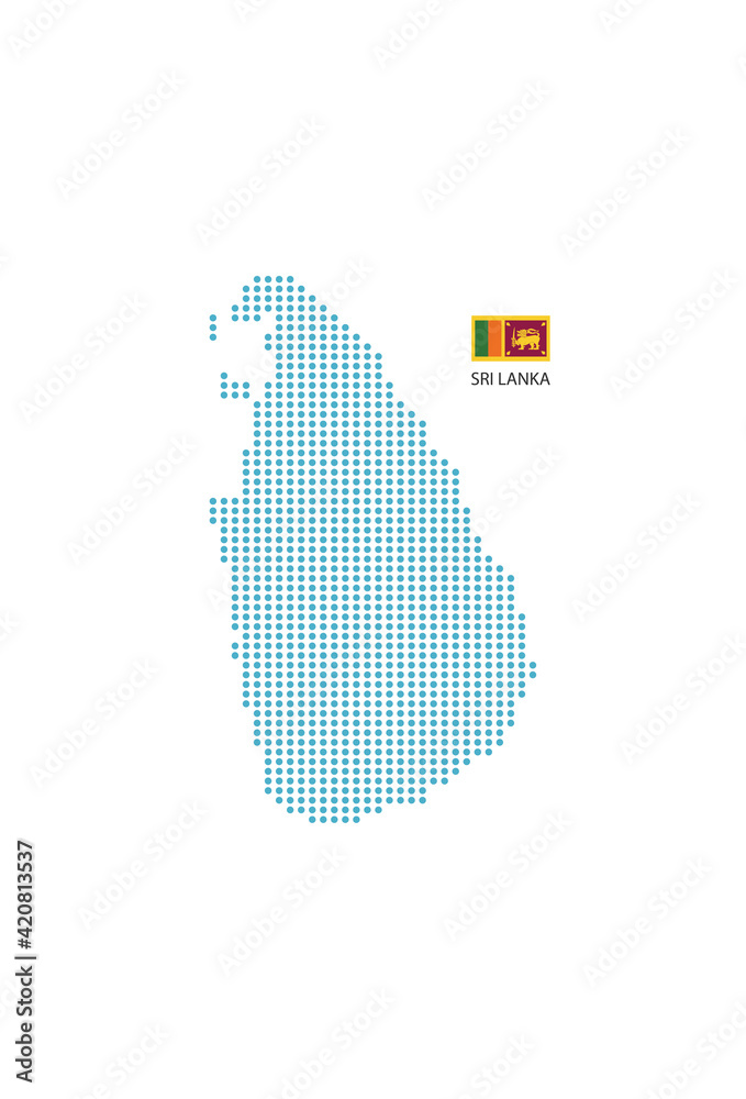 Sri Lanka map design blue circle, white background with Sri Lanka flag ...