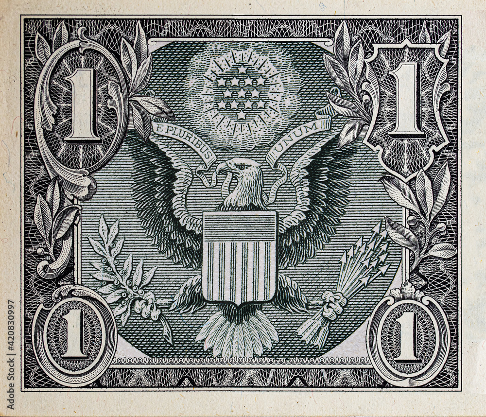 Modified decorative one dollar bill artwork Stock Photo | Adobe Stock