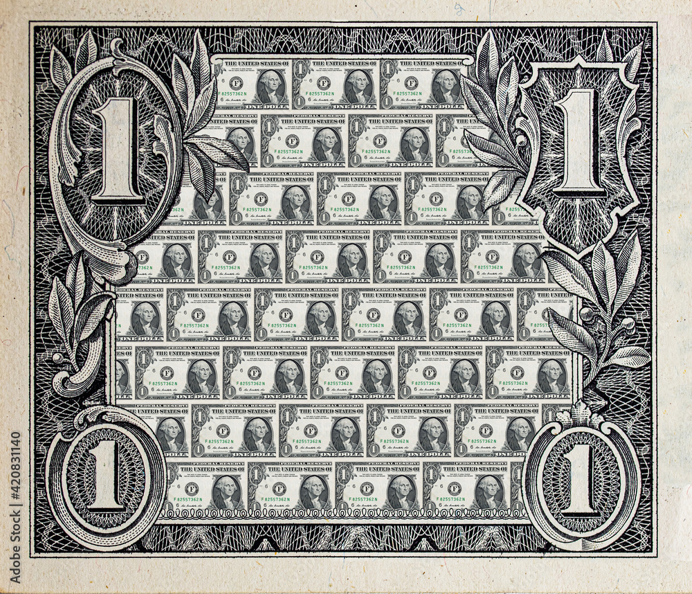 Modified decorative one dollar bill artwork Stock Photo | Adobe Stock