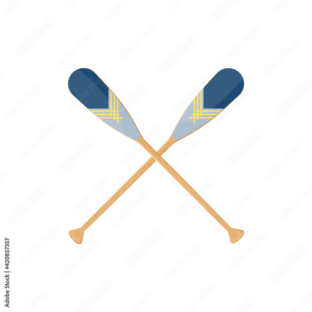 Crossed oars set in cartoon style, vector Stock Vector | Adobe Stock