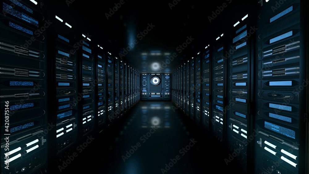Server Room Dark Cinematic Stock Illustration | Adobe Stock