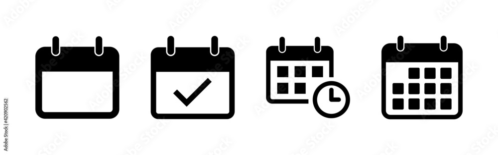 Calendar icon set. Calender symbol. calendar vector icon Stock Vector ...