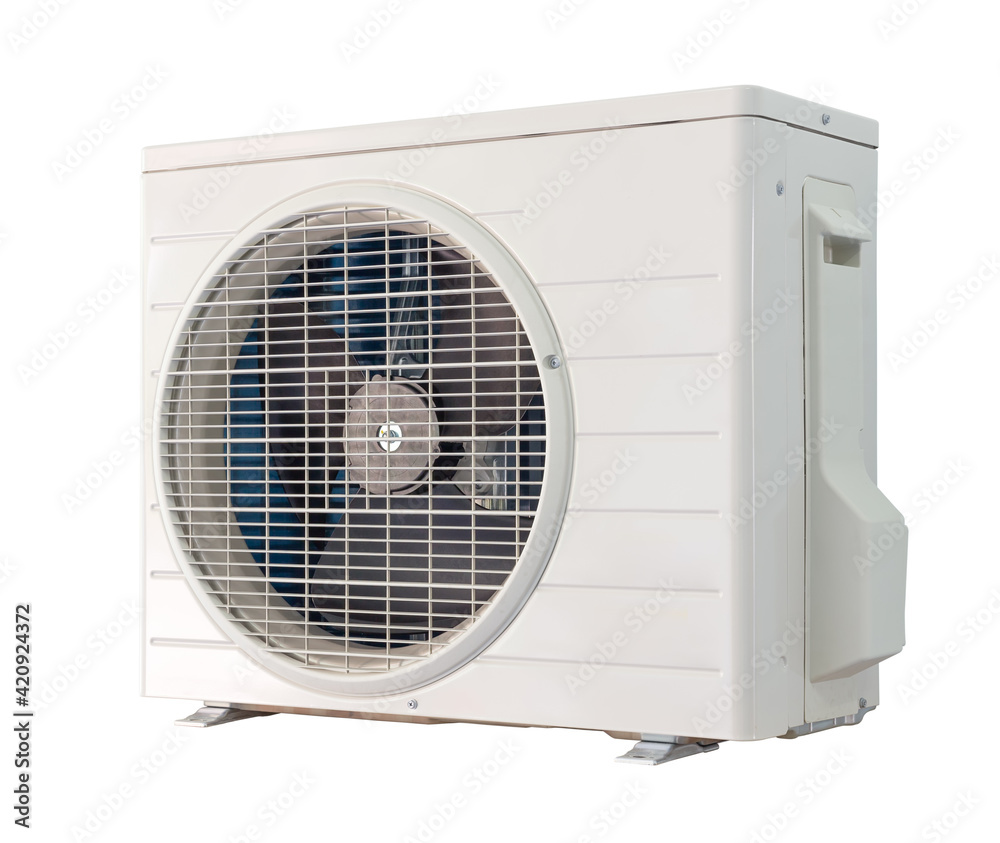 Condenser unit or compressor isolated on white background with clipping ...