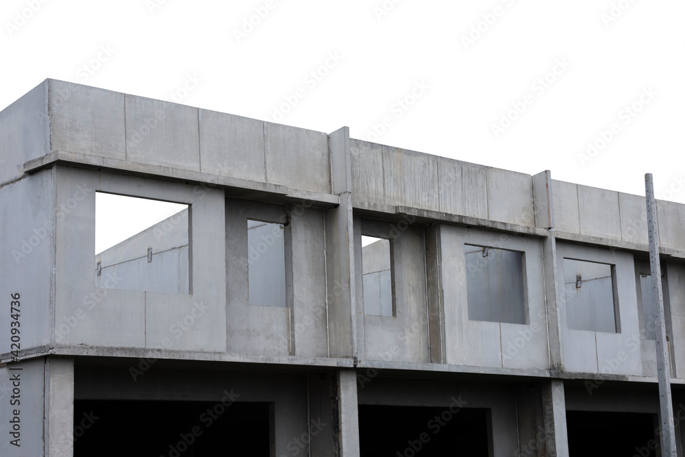 Precast concrete walls on building structures with clipping, Precast ...