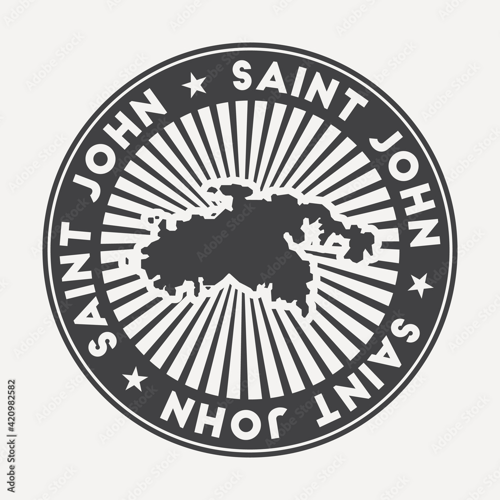 Vector de Stock Saint John round logo. Vintage travel badge with the ...