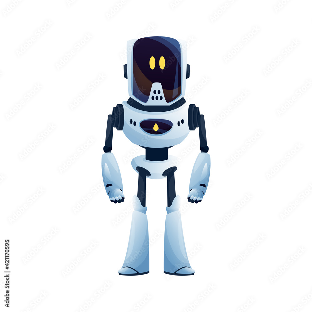 Robot artificial intelligence cyborg isolated futuristic character with ...