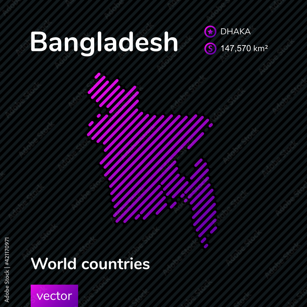 Vector de Stock Vector creative digital neon flat line art abstract ...