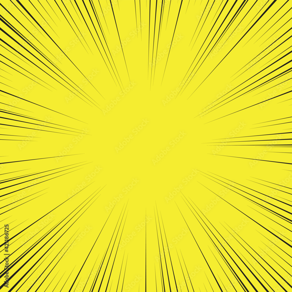 Speed Line background. Vector illustration. Comic book black and yellow ...