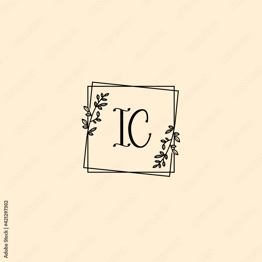 IC initial letters Wedding monogram logos, hand drawn modern ...