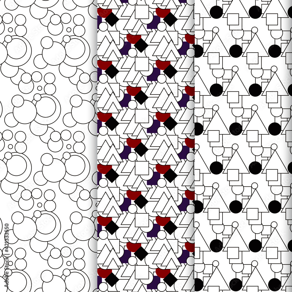 Patrones y texturas de figuras geométricas Stock Vector | Adobe Stock