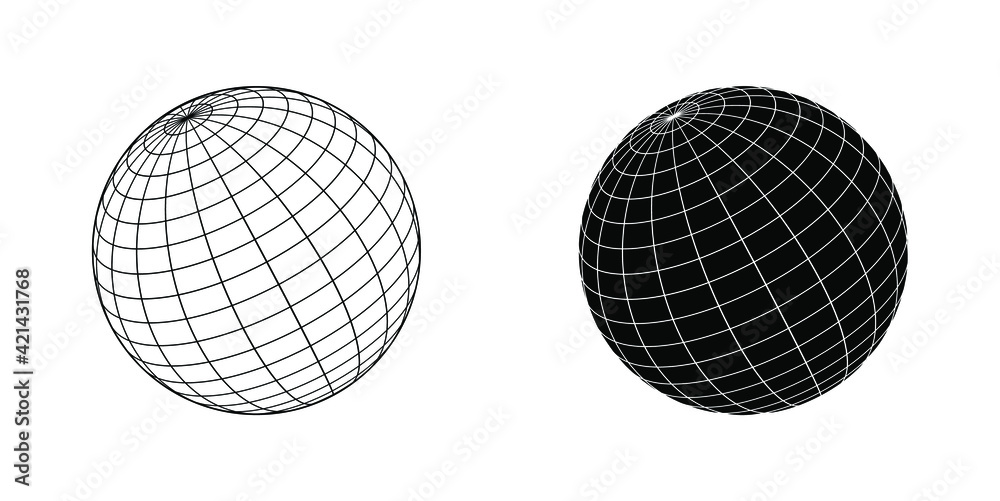 Globe Earth Grid Wireframe Vector Illustration Stock Vector | Adobe Stock