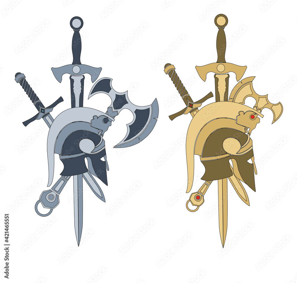 ANCIENT ROMAN SWORDS, SHIELDS AND HELMETS, HISTORICAL WEAPONS OF WAR ...