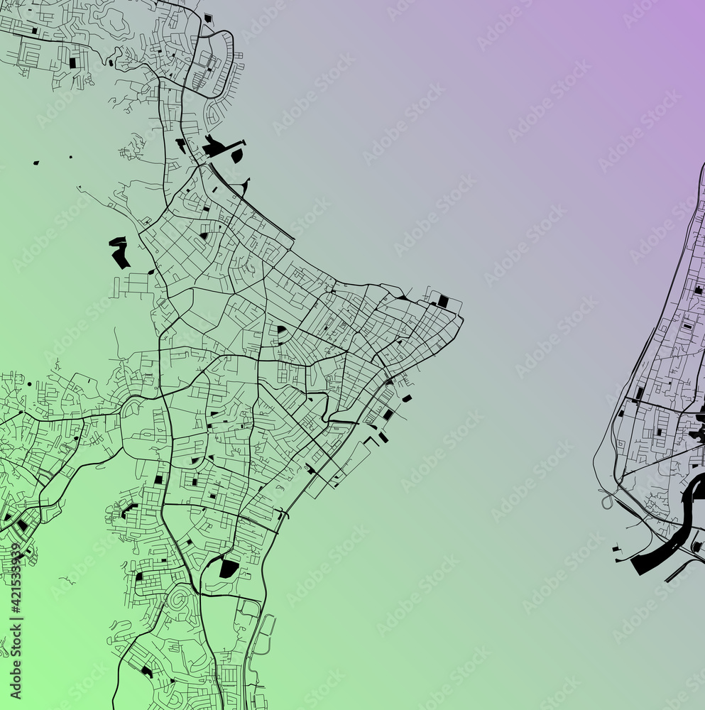 George Town, Pulau Pinang, Malaysia (MYS) - Urban vector city map with ...